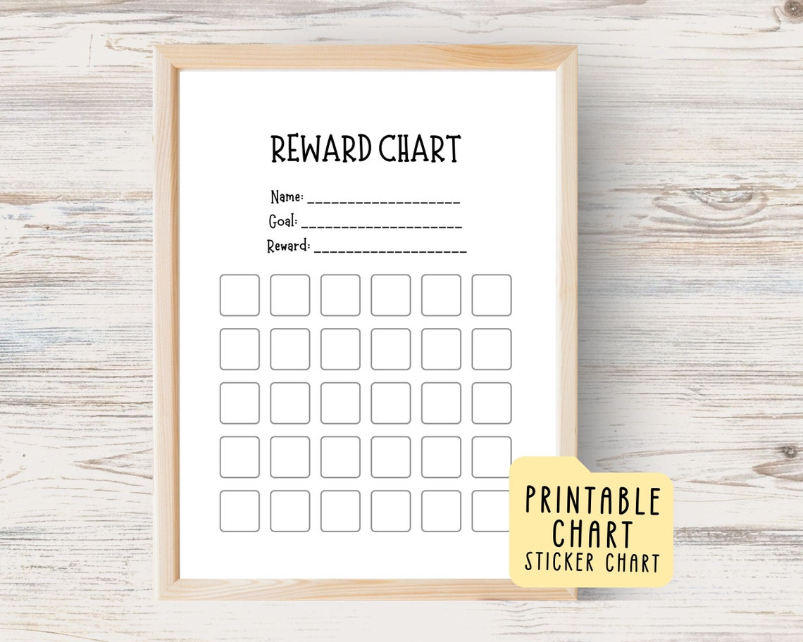 Editable Reward Chart for Kid Sticker Chart Positive Behavior Teen ...