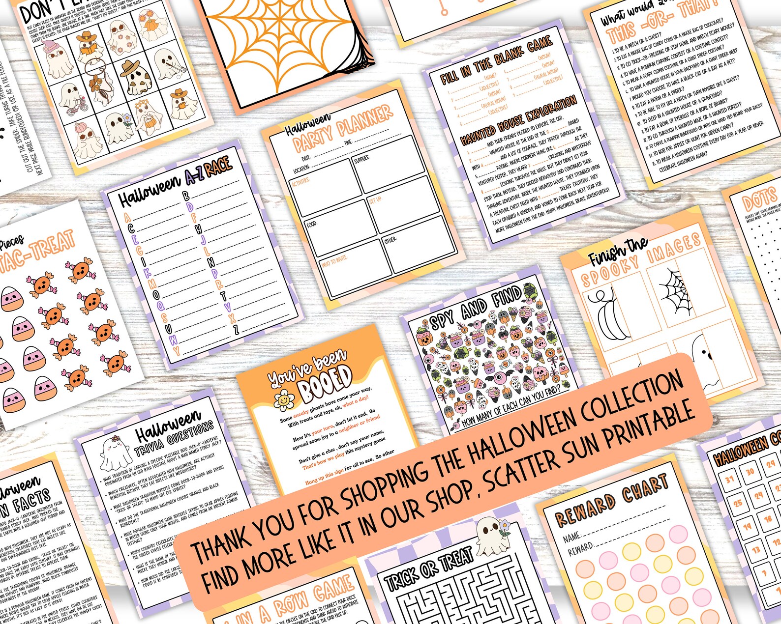 Trick or Treat Ghost Maze, Halloween Printable Activity, Groovy Ghost ...