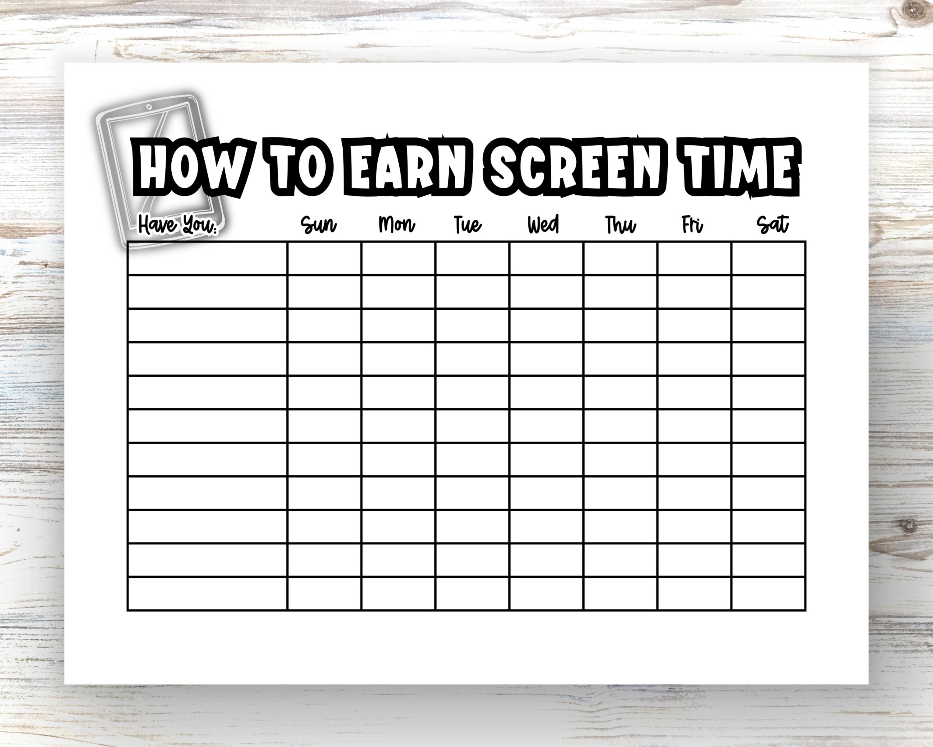 Earn Screen Time Sticker Chart, Good Behavior Checklist, Weekly Routine ...