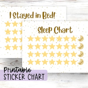 Stay in Bed Sticker Chart for Sleep Training Toddlers Printable Reward ...