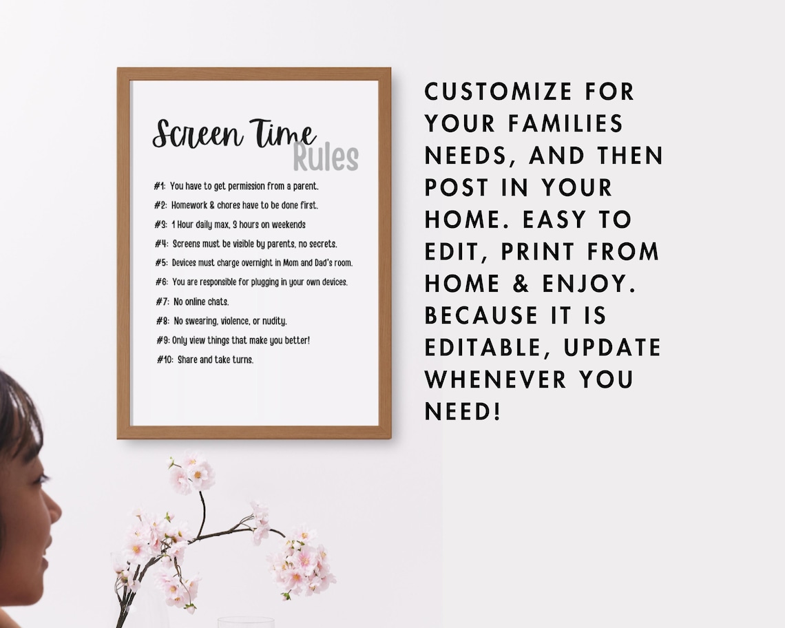 Family Rules for Screen Time. Guidelines for Kids and Teens for Online ...