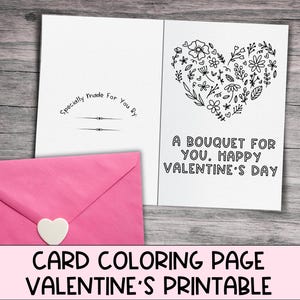 Multiple Valentines Day Card Coloring Page, Printable Greeting Card for ...