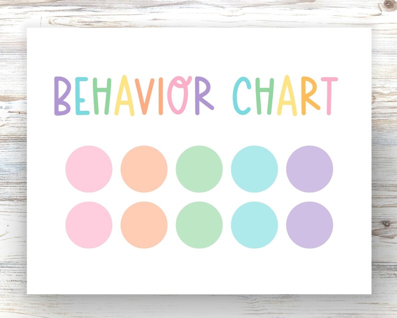 Printable Rainbow Reward Chart for Kid Sticker Chart Positive Behavior ...