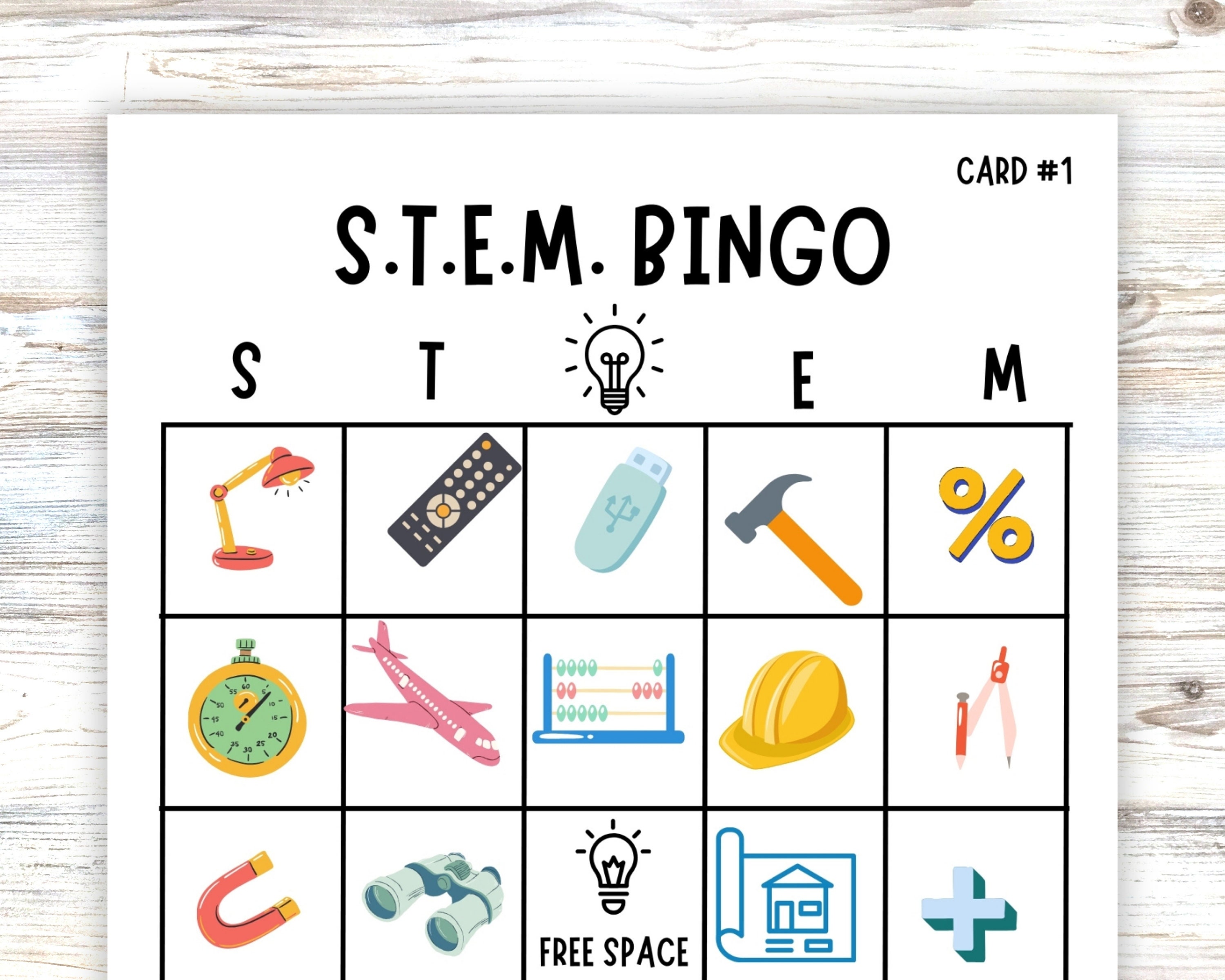 STEM Bingo Game, 12 Bingo Boards Printable Calling Cards, STEM Learning ...