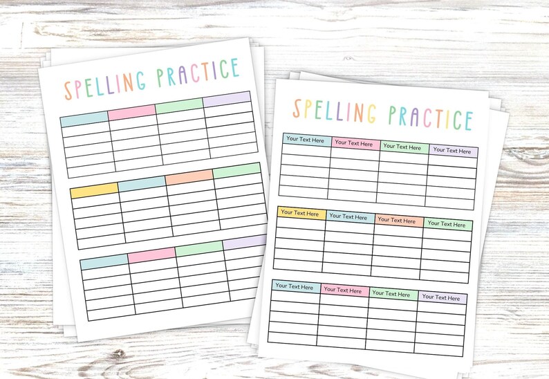 Printable Spelling Worksheet Spelling Practice Teacher Resource ...