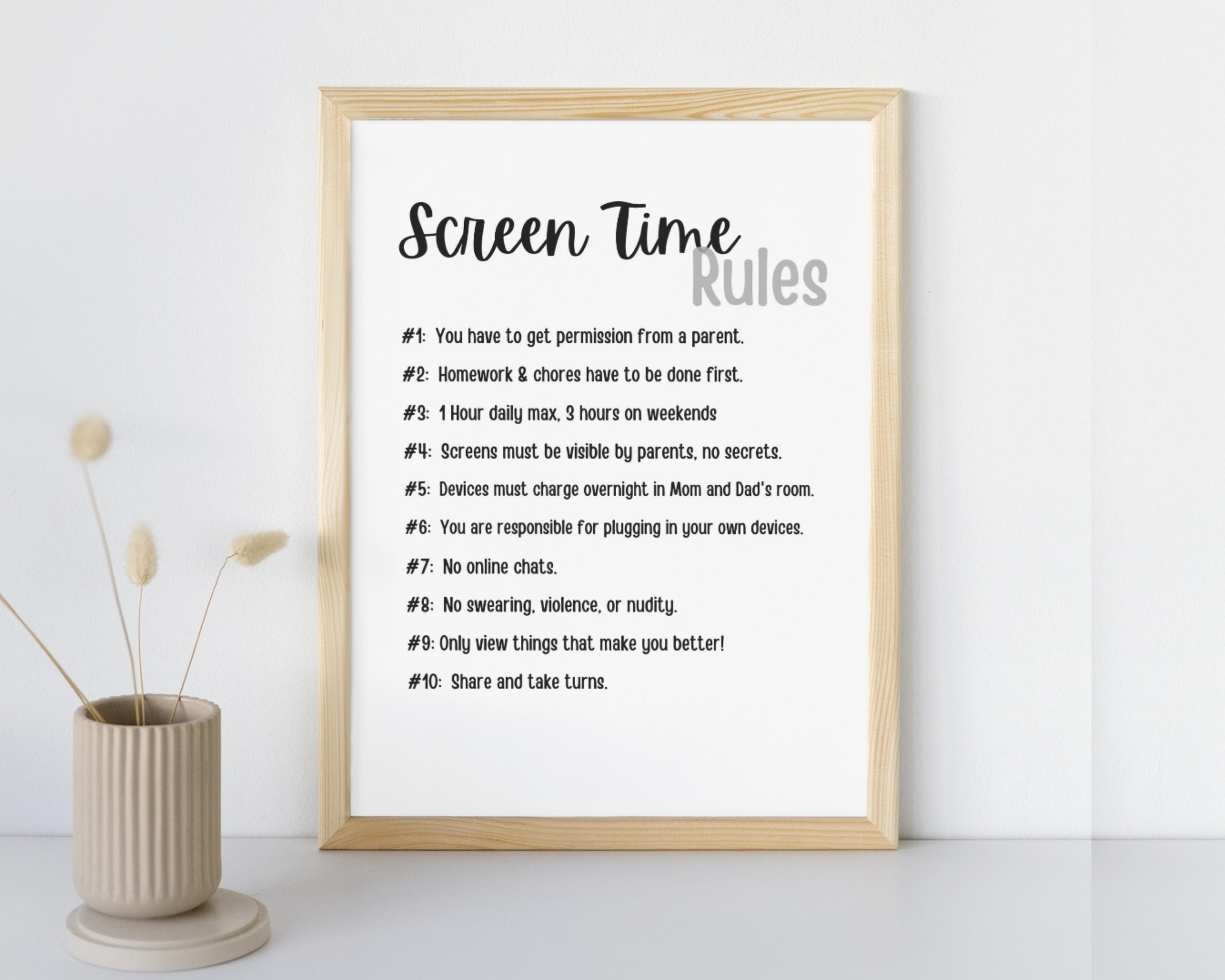 Family Rules for Screen Time. Guidelines for Kids and Teens for Online ...