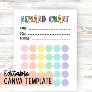 Printable Rainbow Reward Chart for Kid Sticker Chart Positive Behavior ...