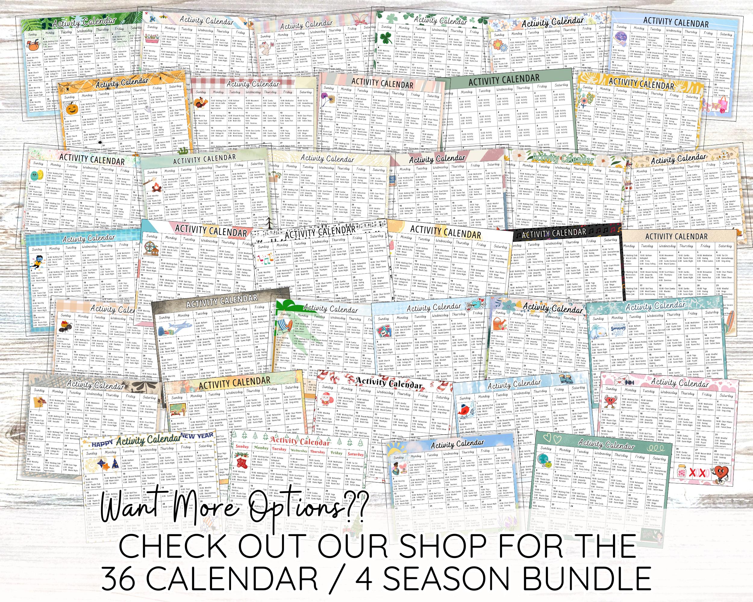 Activity Calendar Canva Template for Recreation Director, Bulletin ...