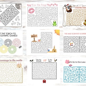 Mazes for Kids Puzzle Book Printable Activity Pages Learning Activity ...