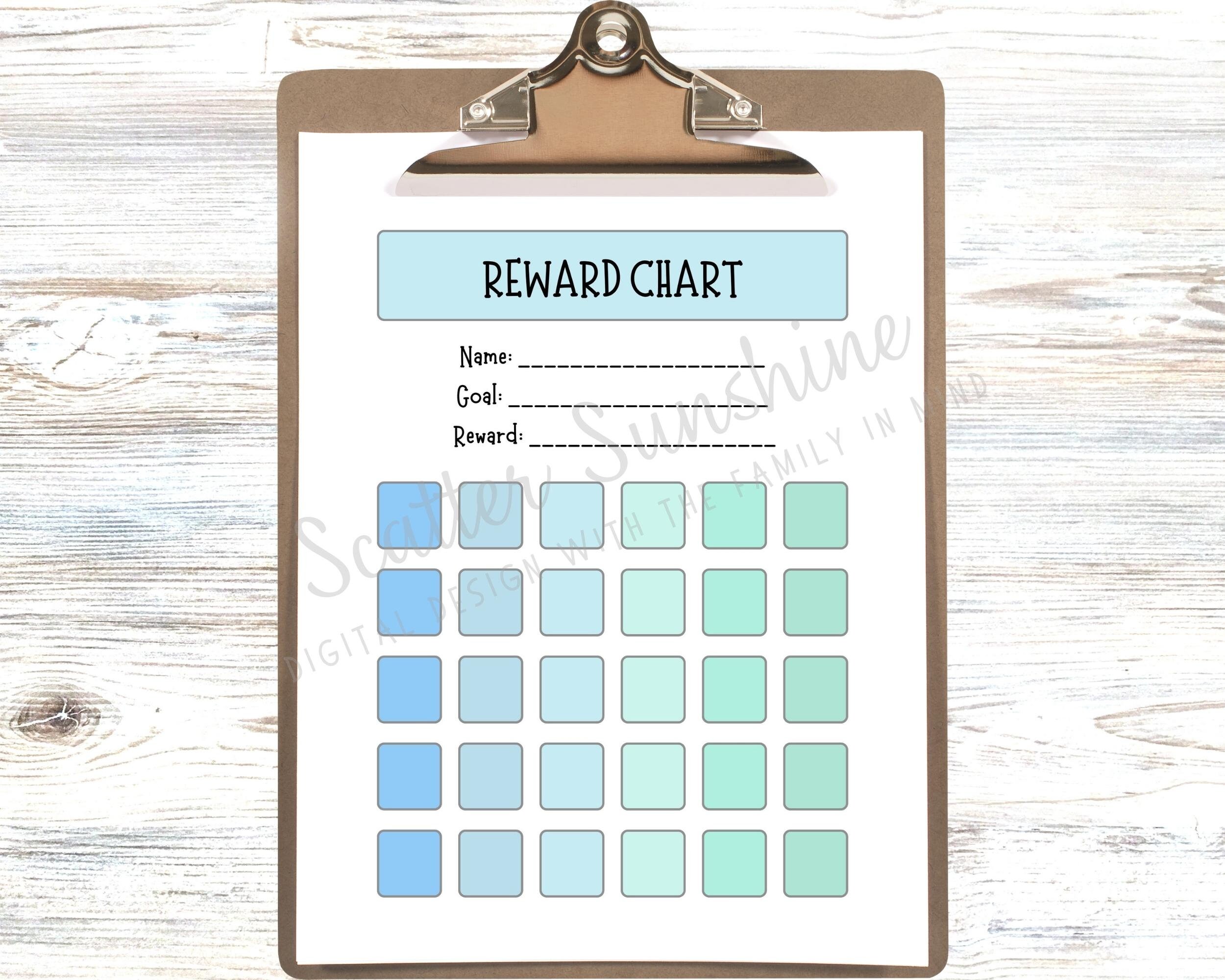 Editable Reward Chart for Kid Sticker Chart for Positive - Etsy Australia