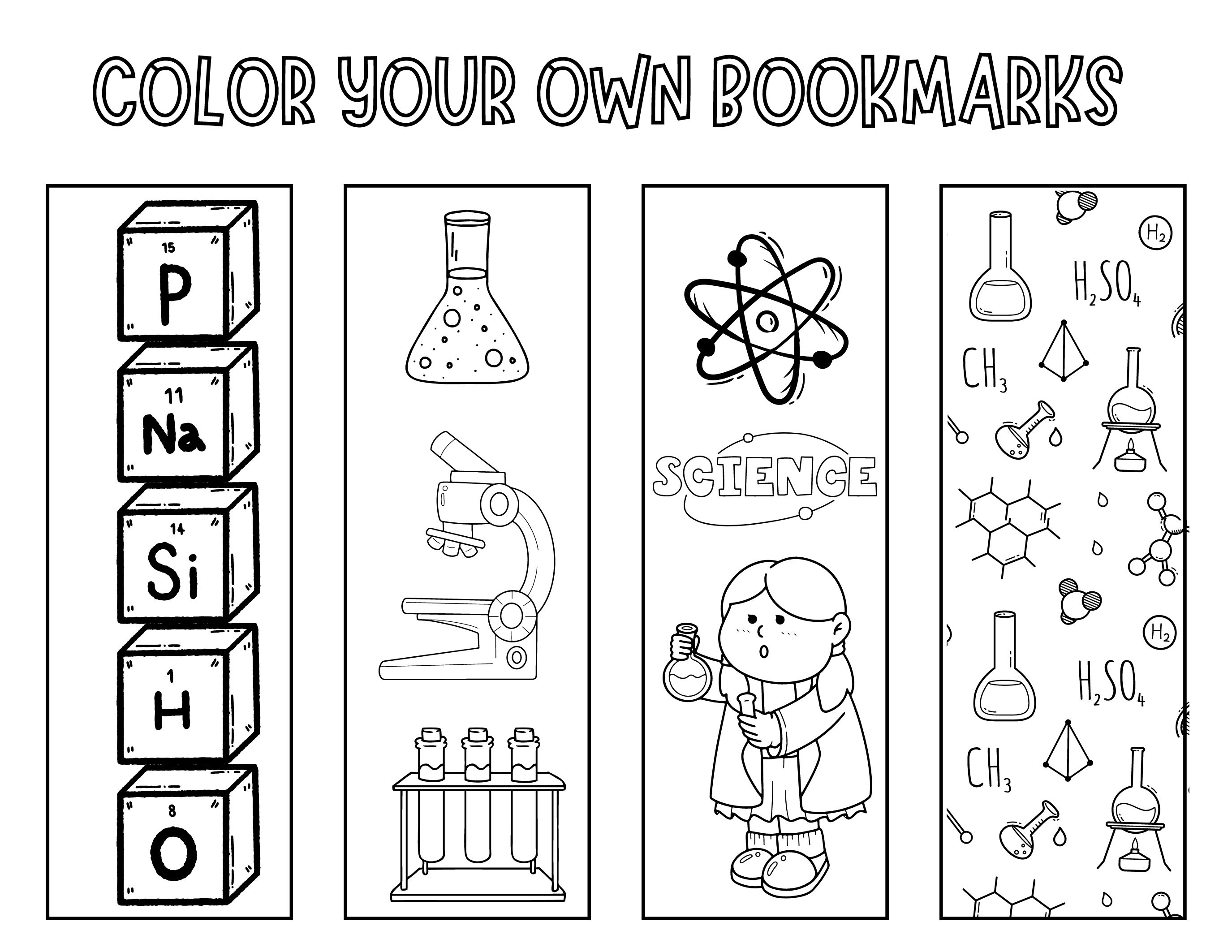 STEM Bookmark Set, Outer Space Coloring Page, Science Worksheet ...