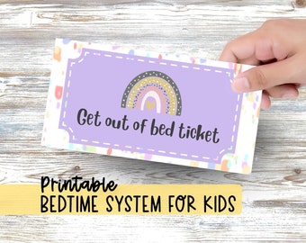 Bedtime Pass for Sleep Training Toddlers Printable Get Out of Bed ...