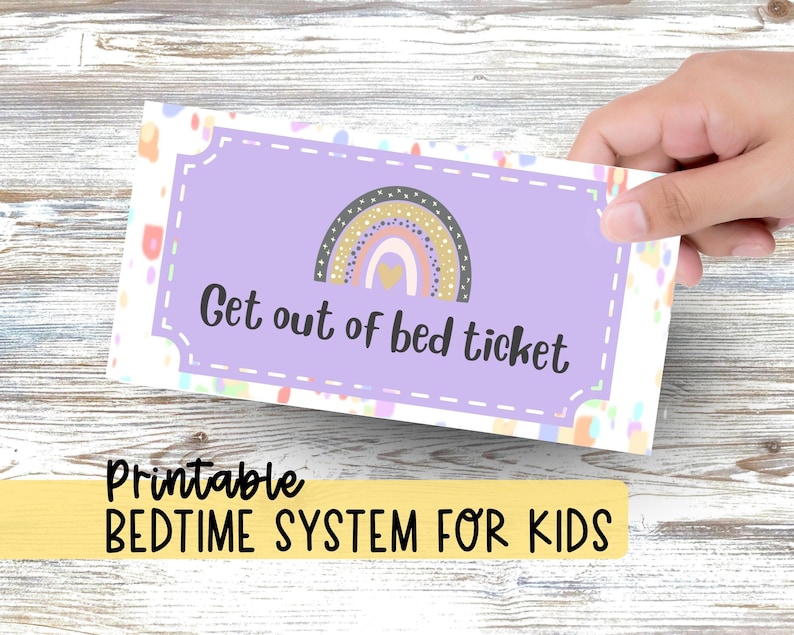 Bedtime Pass for Sleep Training Toddlers Printable Get Out of Bed ...