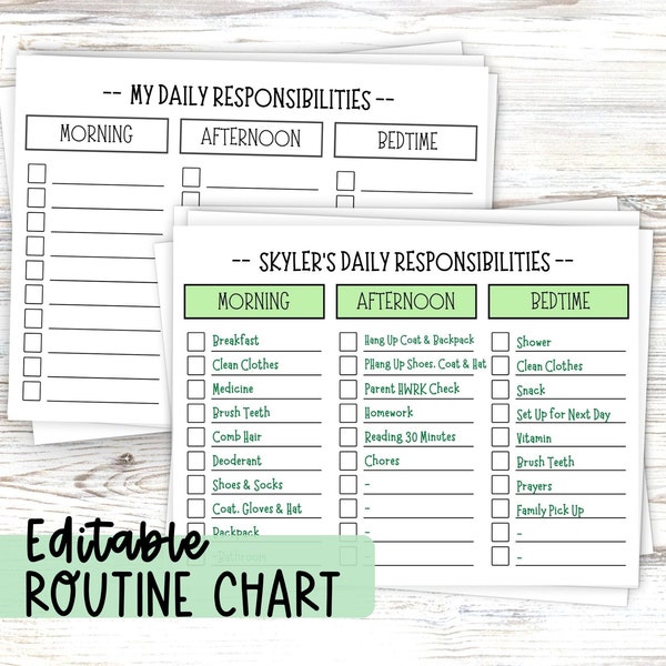 Teen Daily Routine - Etsy