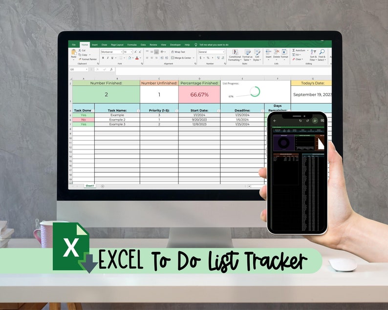 Excel to Do List Planning Spreadsheet, Daily Checklist Assignment ...