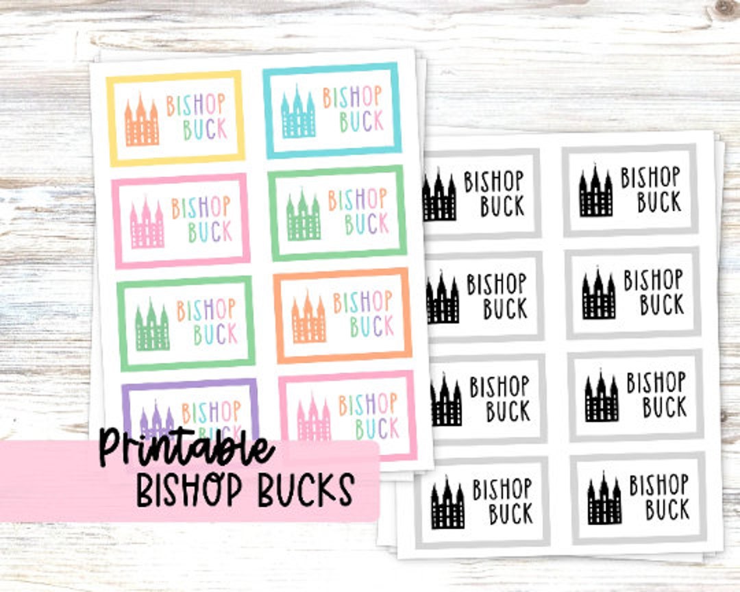 Printable Bishop Bucks & Birthday Bucks Bundle, Primary Children ...