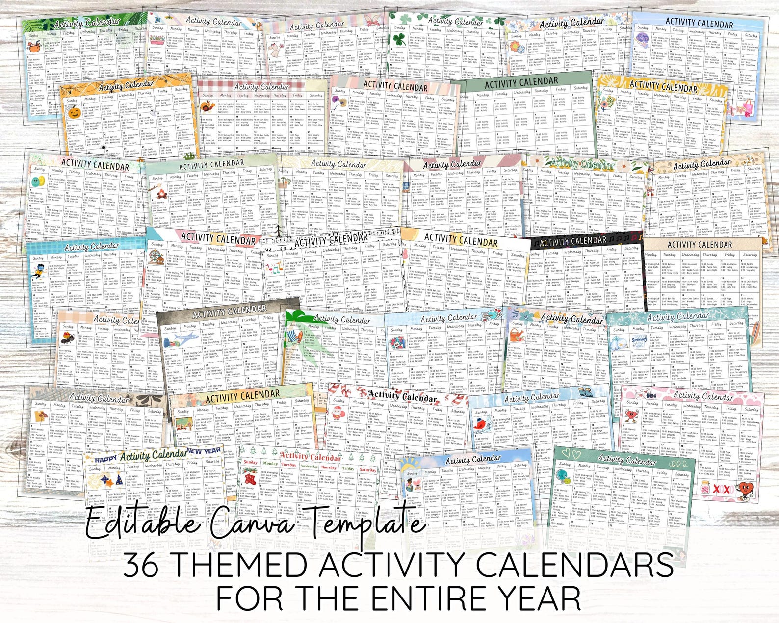 Activity Calendar Canva Template for Recreation Director, Bulletin ...