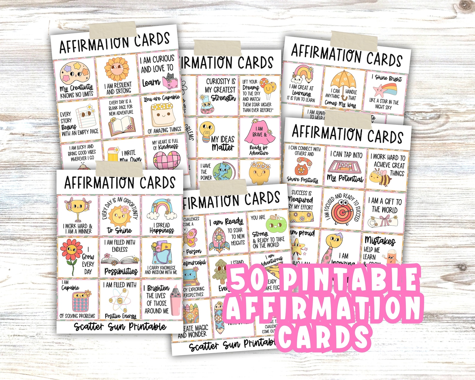 Daily Affirmation Cards for Kids, Back to School Quote Cards, Lunch Box ...