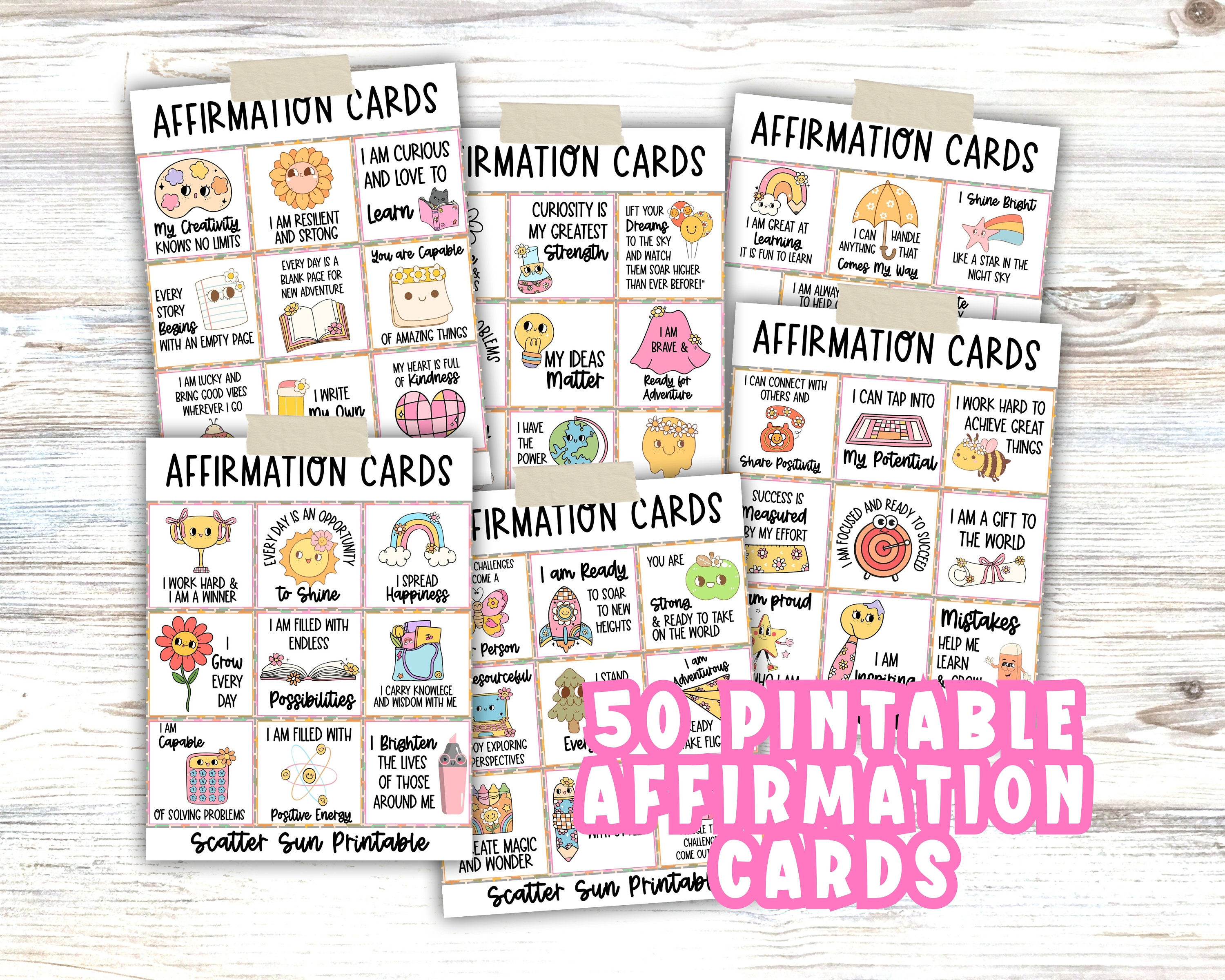 Daily Affirmation Cards for Kids, Back to School Quote Cards, Lunch Box ...