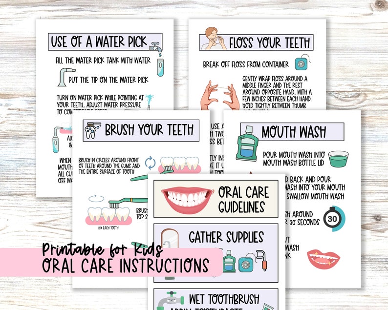 Tooth Brushing & Flossing Sticker Chart, Weekly Reward Chart for Kids ...