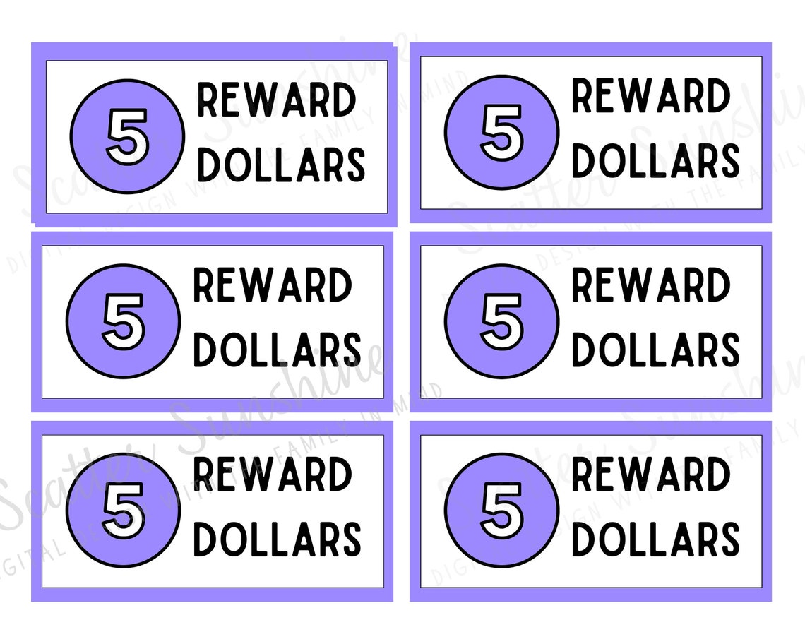 Reward Dollar Reward Money Good Behavior Reward System for - Etsy