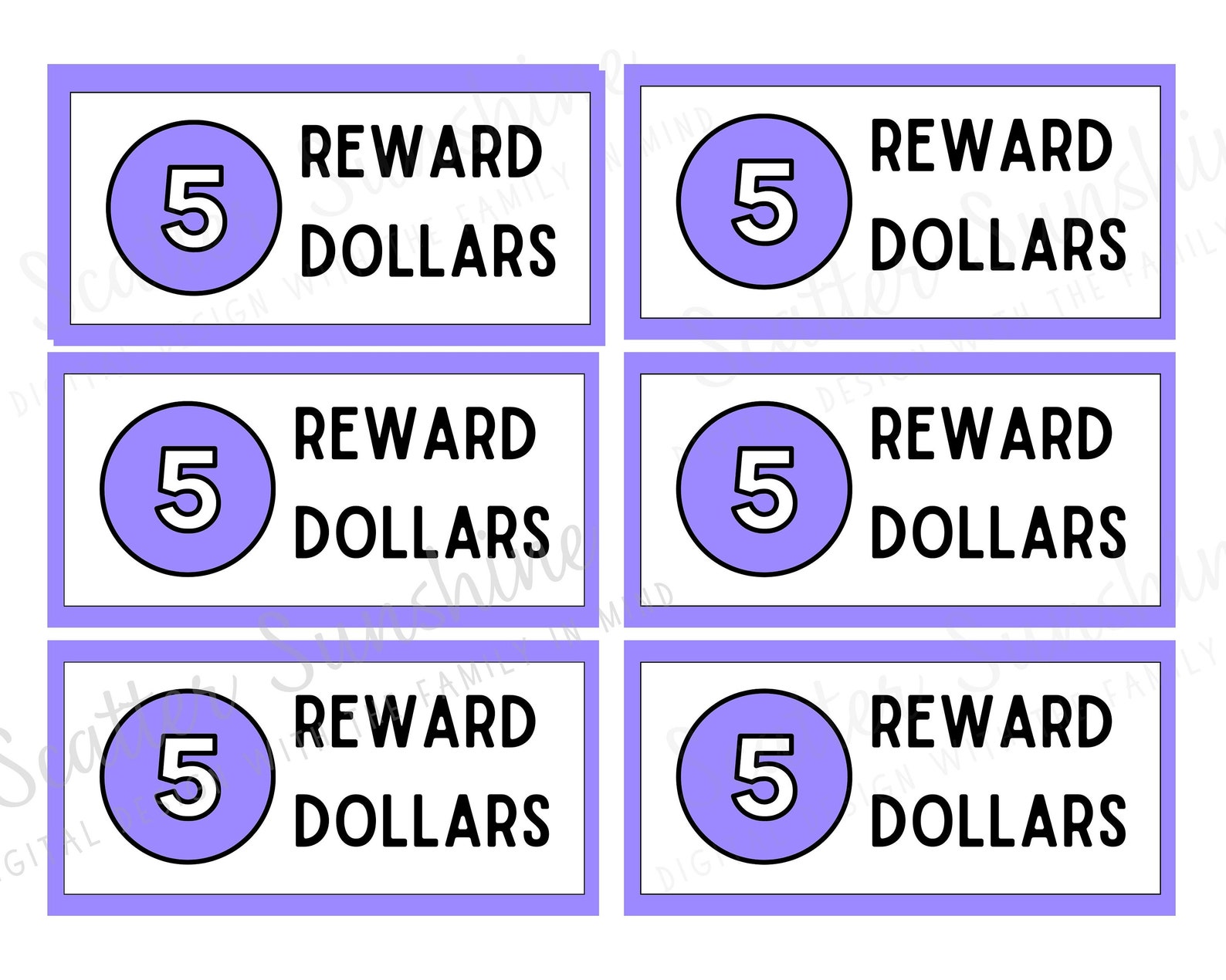 Reward Dollar Reward Money Good Behavior Reward System for - Etsy