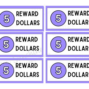 Reward Dollar Reward Money Good Behavior Reward System for - Etsy