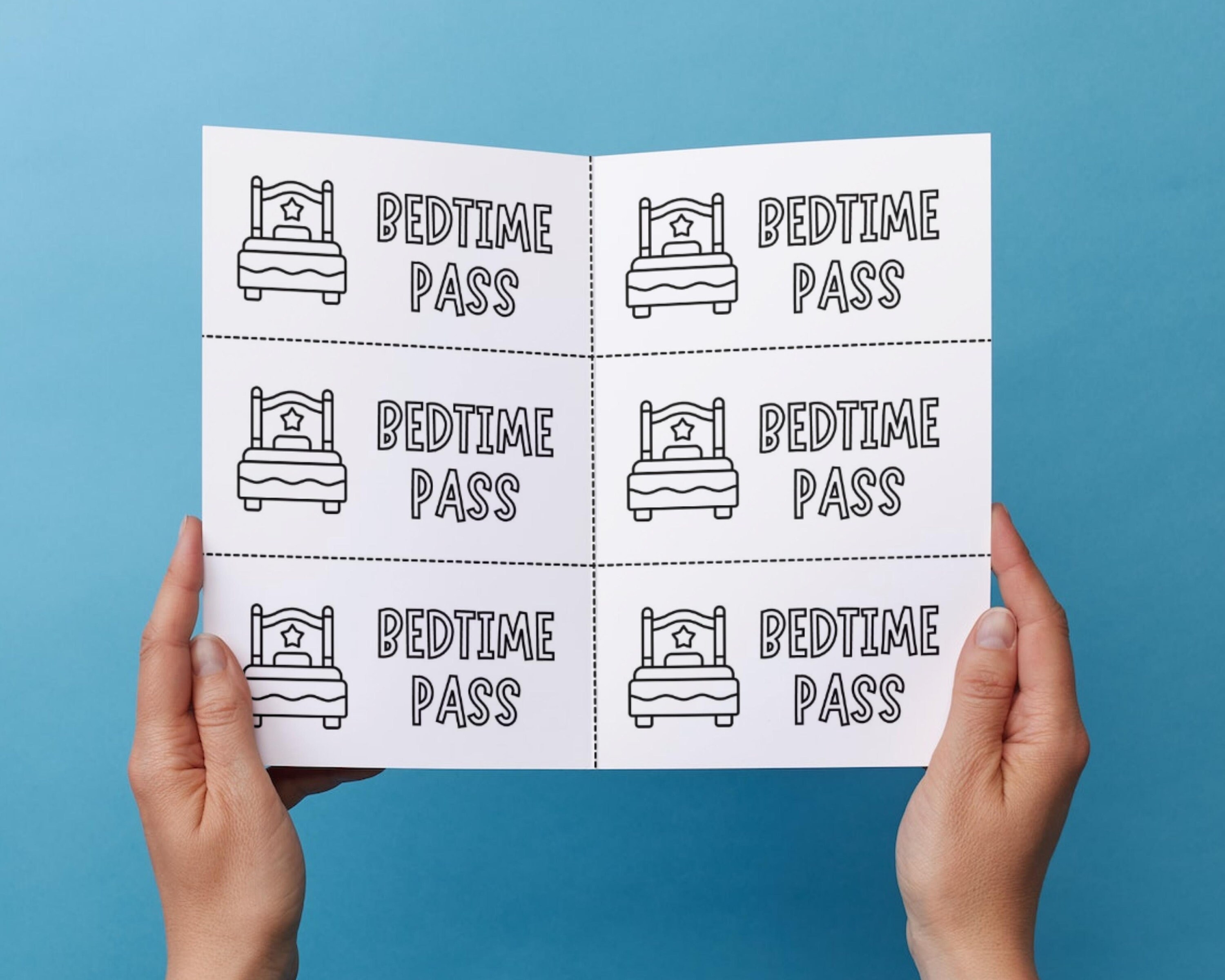 Bedtime Pass for Sleep Training Toddlers Printable Get Out of Bed ...