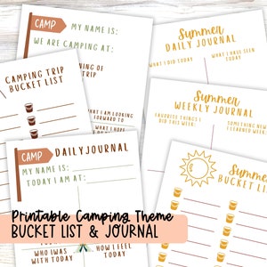 Printable Bucket List & Summer Camp Reflection Prompted Journal for ...