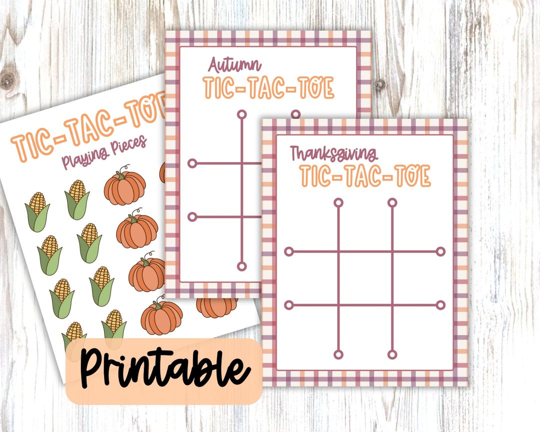 Tic Tac Toe Game, Thanksgiving Party Game for Kids, Includes Don't Eat ...