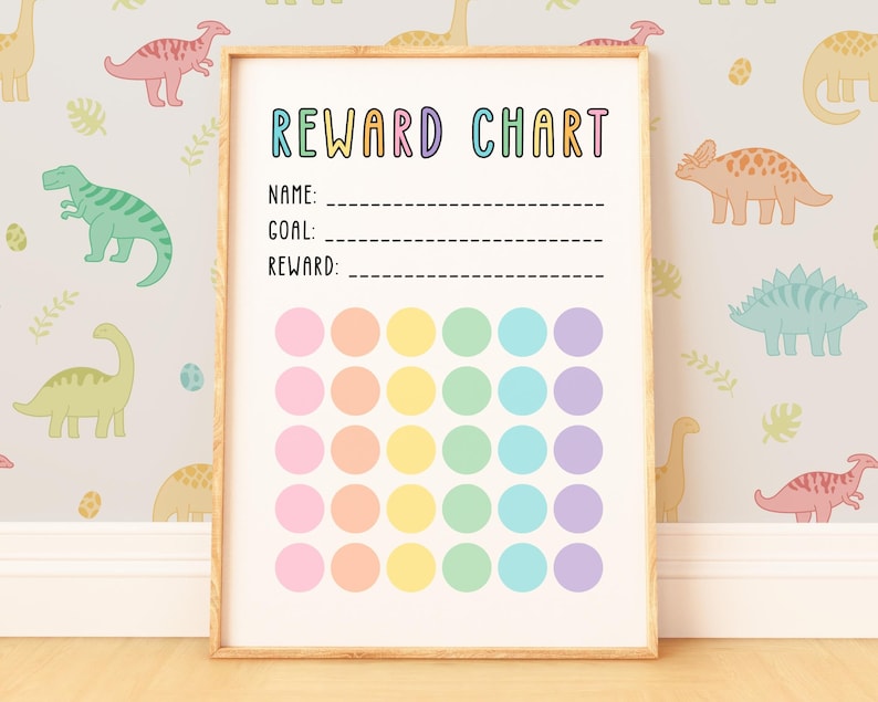 Printable Rainbow Reward Chart for Kid Sticker Chart Positive Behavior ...