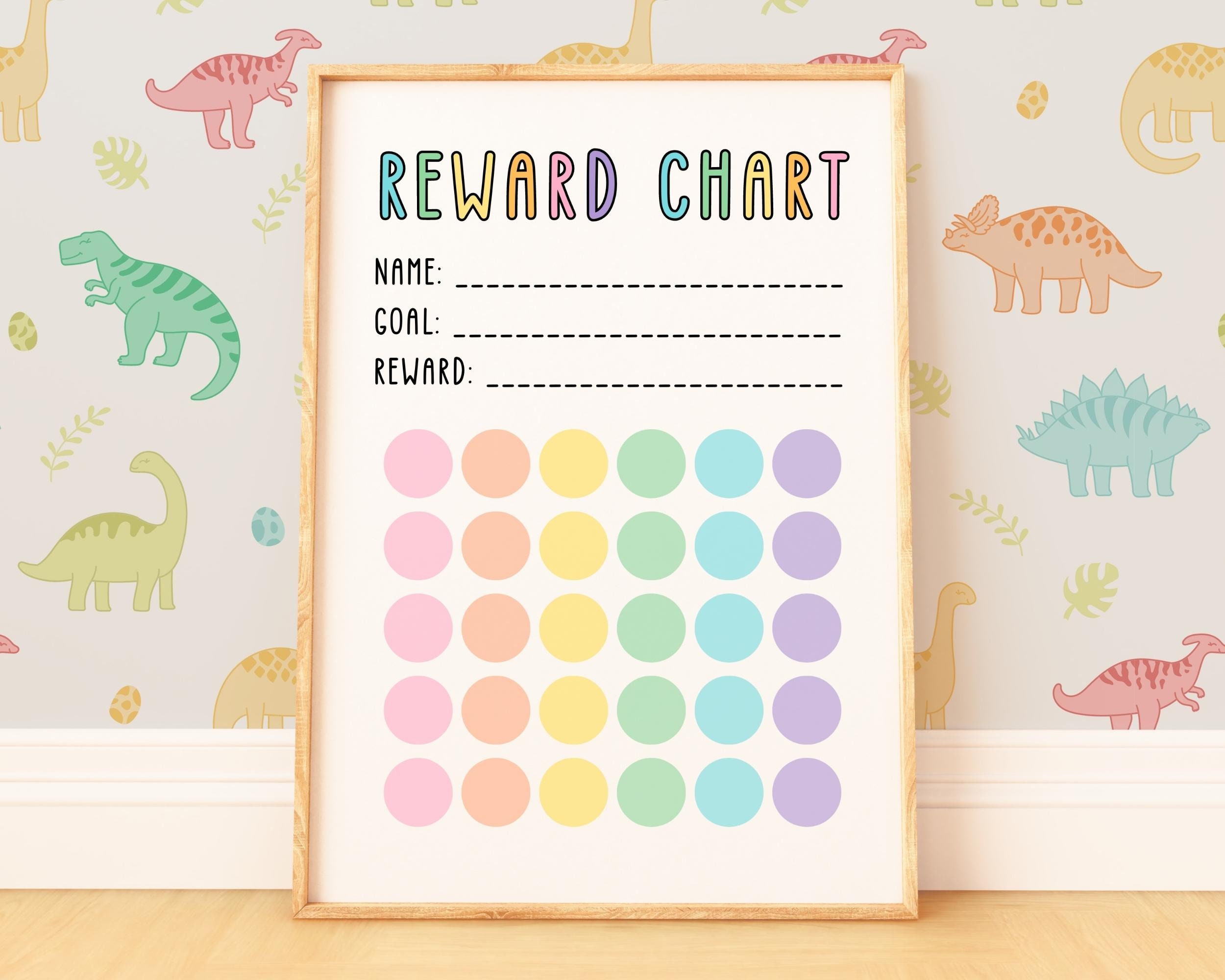 Printable Rainbow Reward Chart for Kid Sticker Chart Positive Behavior ...