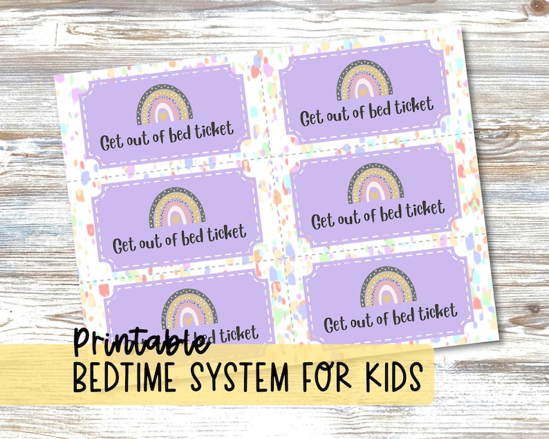 Bedtime Pass for Sleep Training Toddlers Printable Get Out of Bed ...