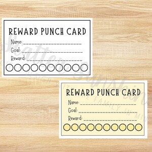 Reward Punch Card for Kid Printable Sticker Card for Good Behavior in ...