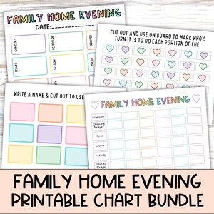 Printable Family Home Evening Chart: Editable FHE Assignments (digital ...