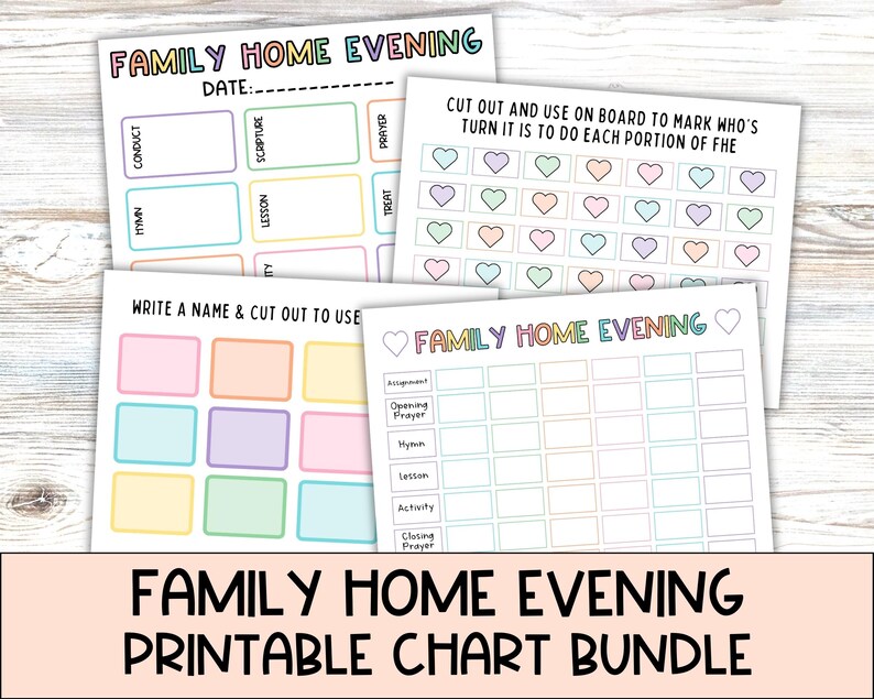 Printable Family Home Evening Chart: Editable FHE Assignments (digital ...