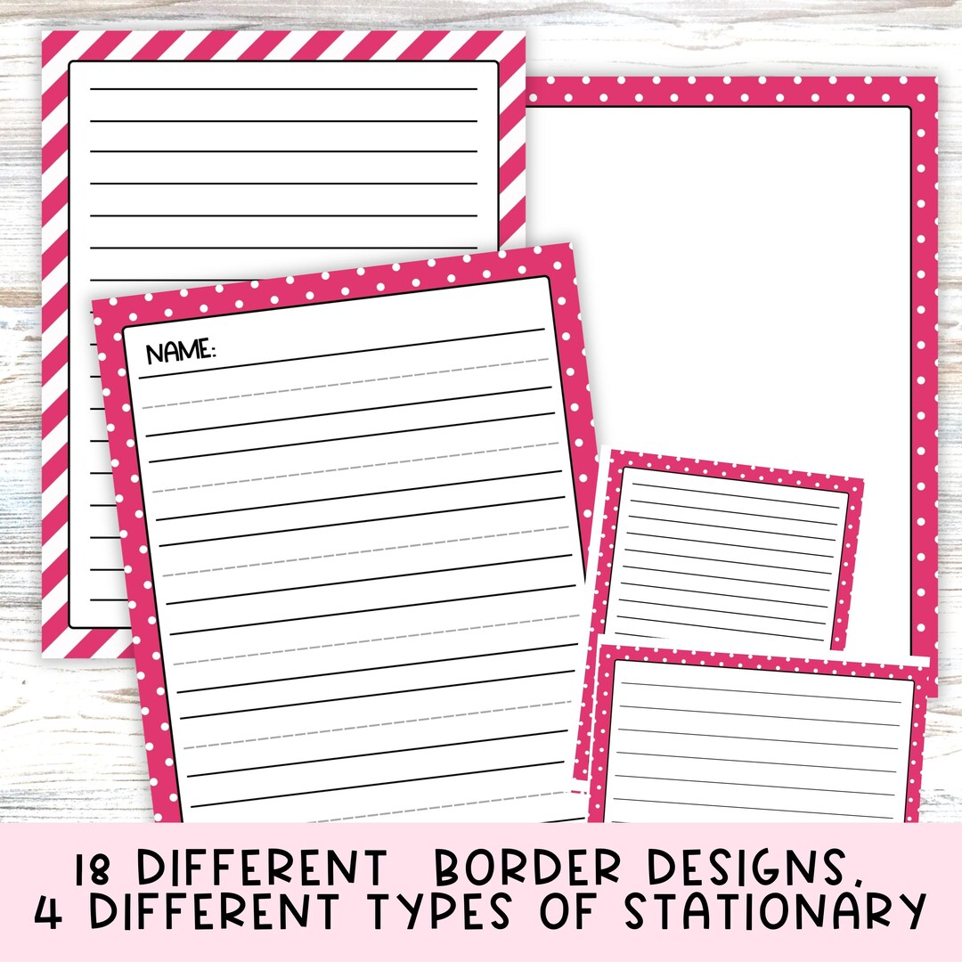 Colorful Stationary Set Fun Printable Lined Junk Letter Journal Pages ...