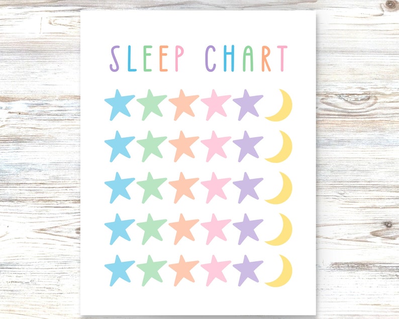 Sleep Chart Toddler Stay in Bed Sticker Chart Printable Reward System ...