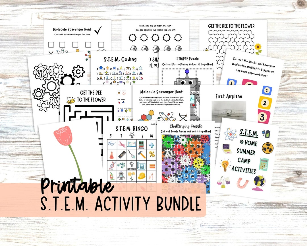STEM Learning Activities Bundle for Kids Printable Math Game ...