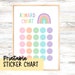 Printable Rainbow Reward Chart for Kid Sticker Chart Positive Behavior ...