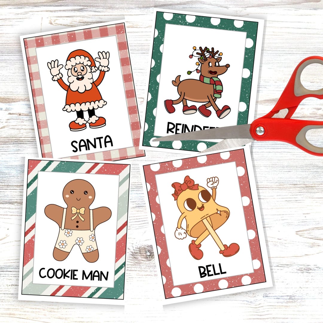 Kids Flash Cards And-or Memory Matching Game, Christmas Holiday ...