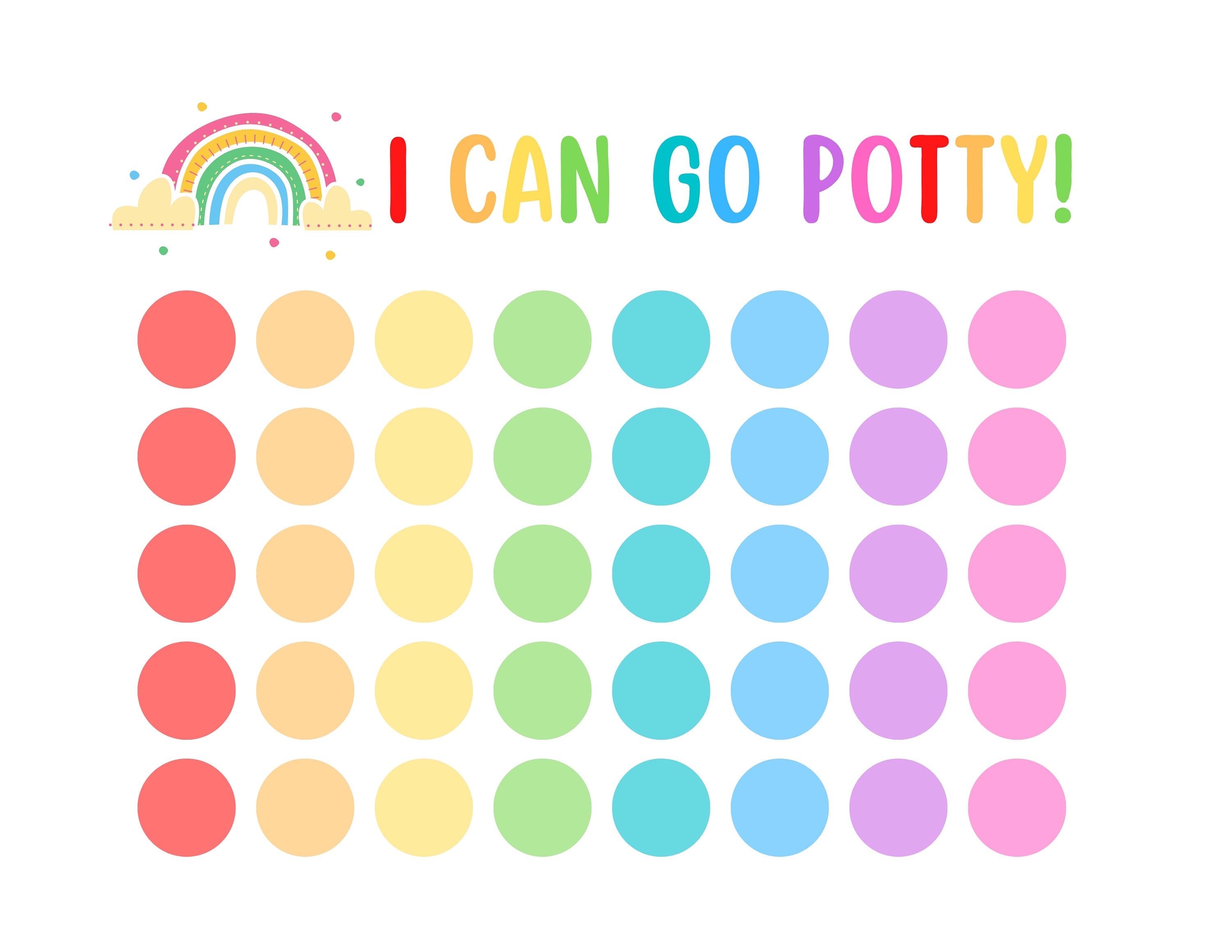 Rainbow Reward Chart, Potty Training Sticker Chart for Toddlers ...