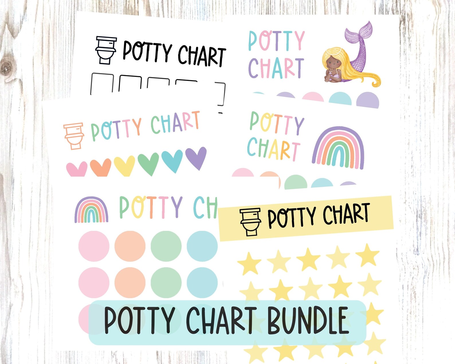 Printable Rainbow Reward Chart for Kid Sticker Chart Positive Behavior ...