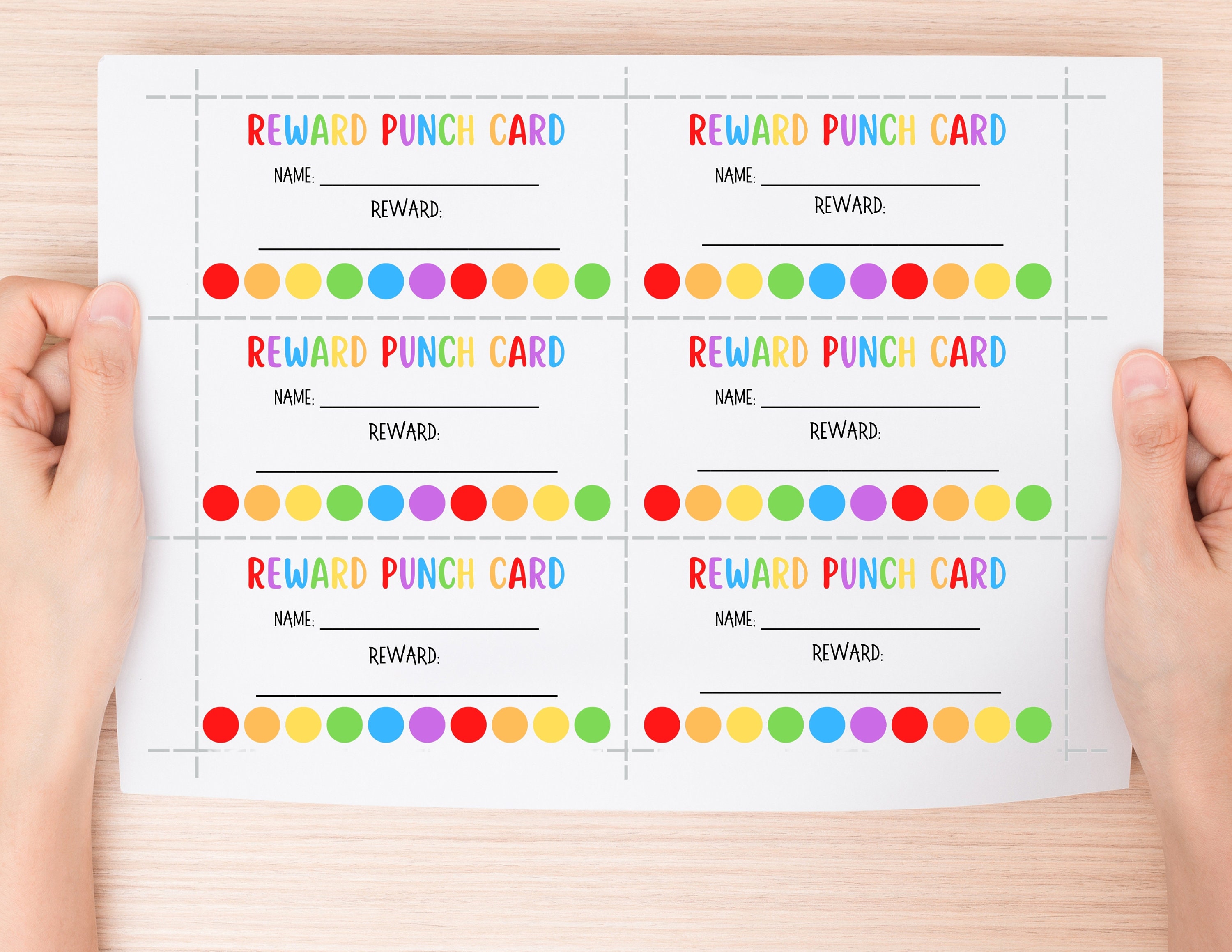 Rainbow Punch Cards Printable, Loyalty Card, Reward Sticker Chart ...