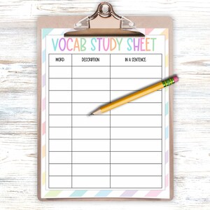 Spelling List Writing Practice Sheet, Bundle With Vocabulary Practice ...