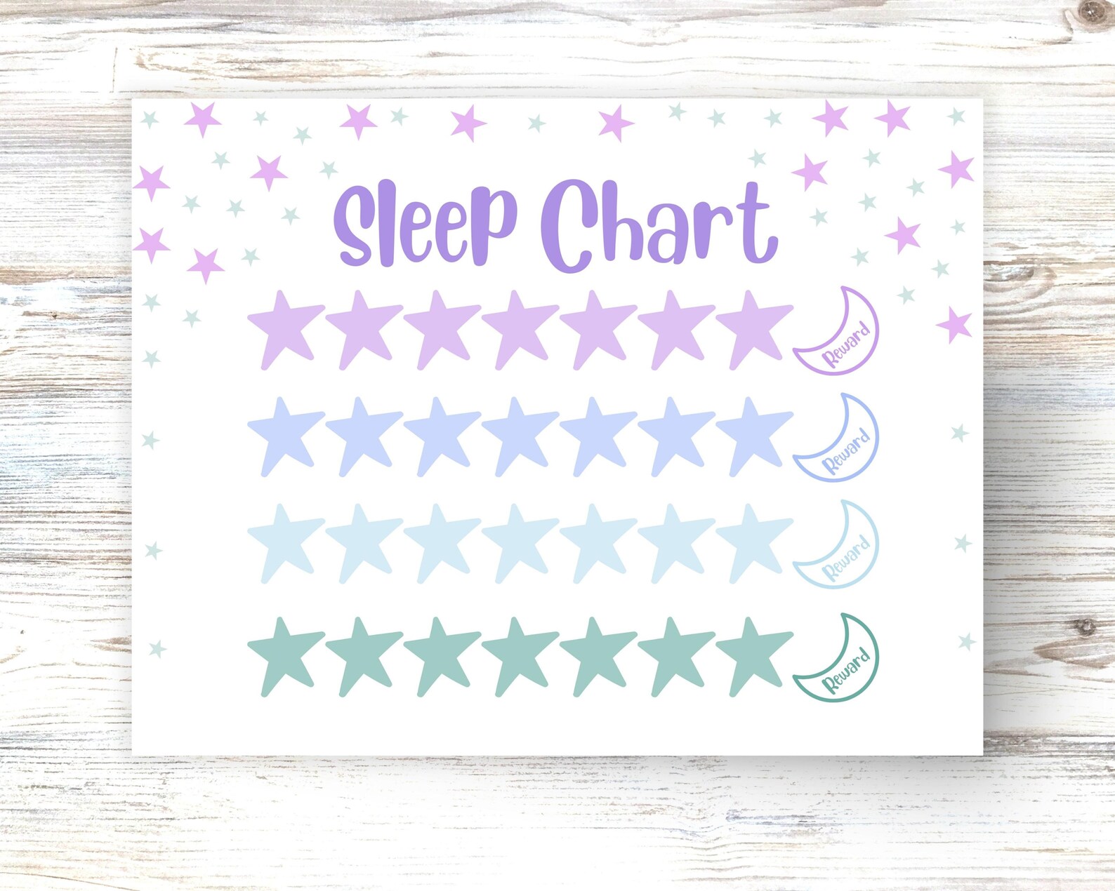 Stay in Bed Sticker Chart for Sleep Training Toddlers Printable Reward ...