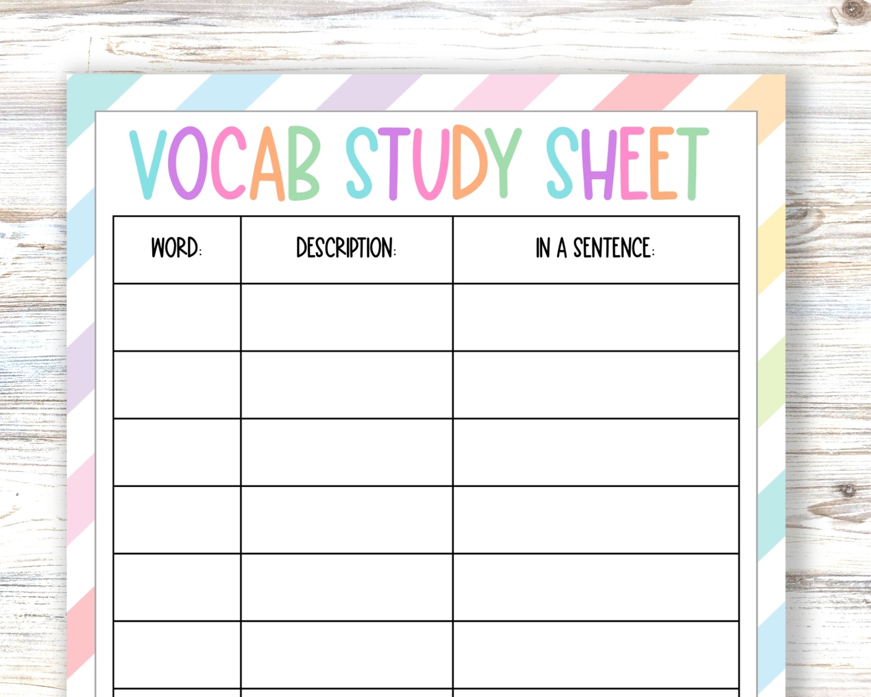 Spelling List Writing Practice Sheet, Bundle With Vocabulary Practice ...