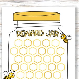 Printable Bee's Reward Jar for Kids, Classroom Positive Behavior Reward ...