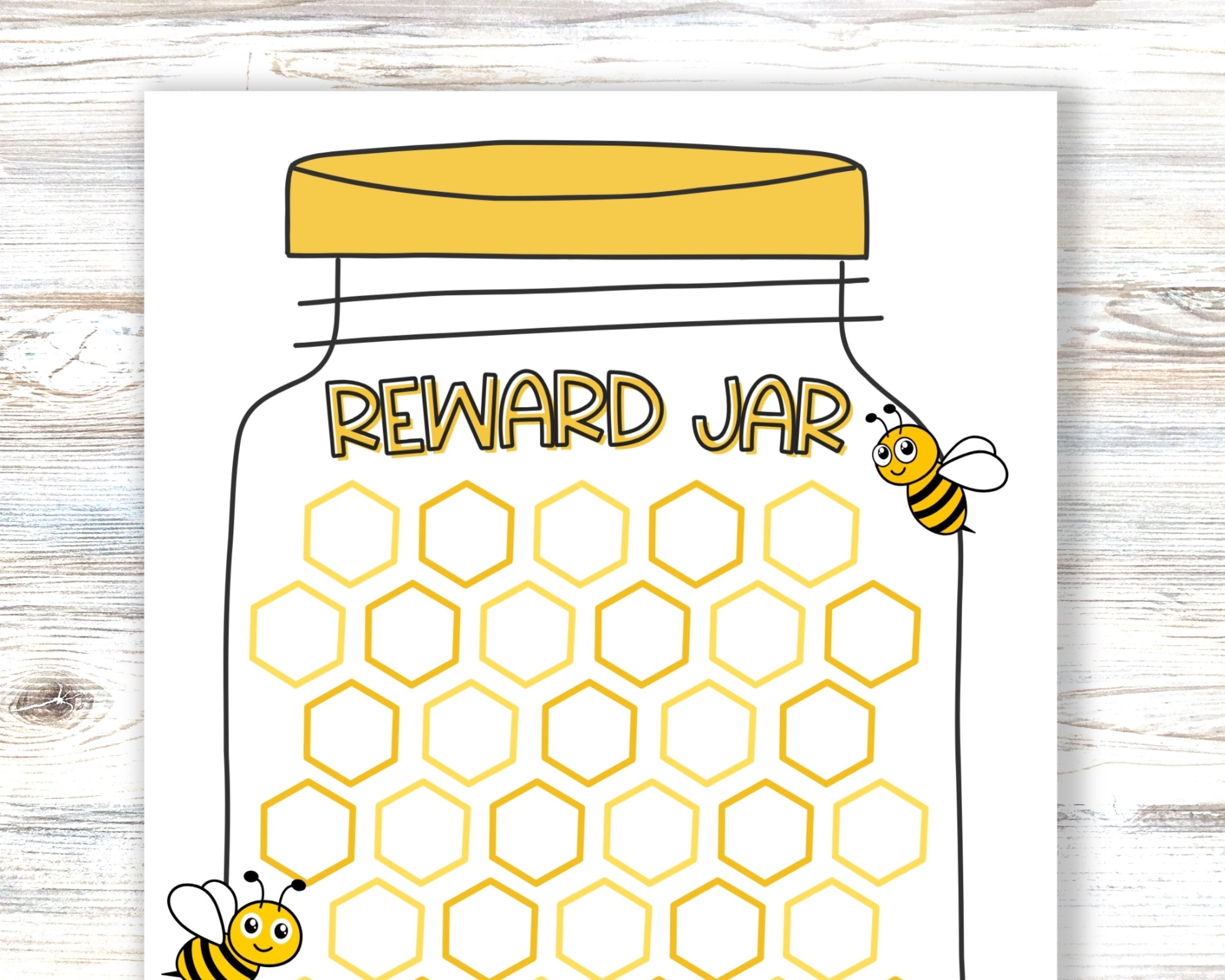 Printable Bee's Reward Jar for Kids, Classroom Positive Behavior Reward ...