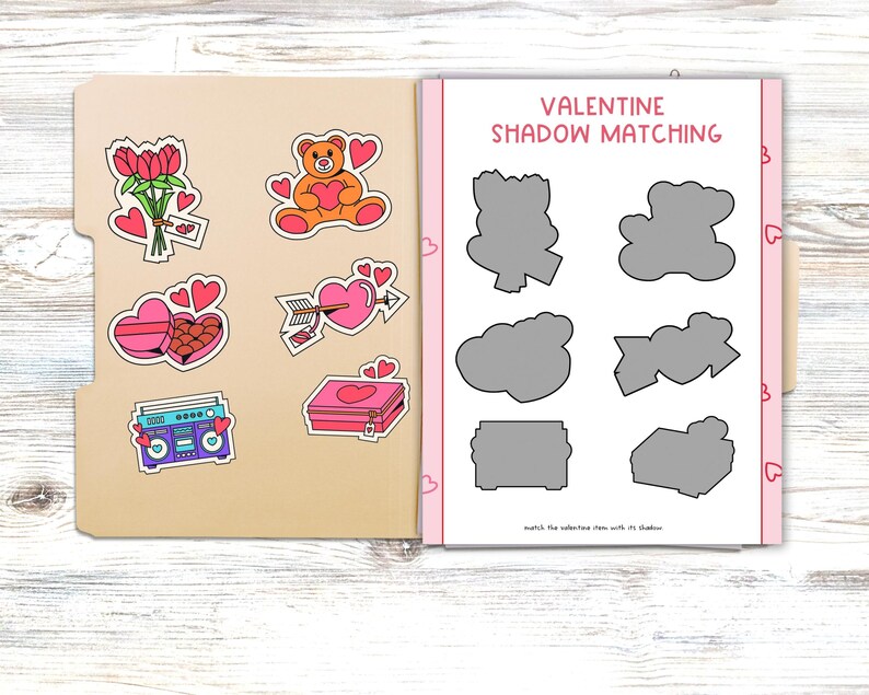 Valentine Day Busy Book Activity Bundle, Shape Matching, Number ...
